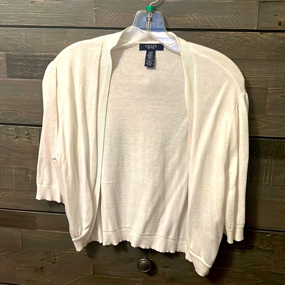 Chaps | Sweaters | Open White Cropped Cardigan By Chaps In Size Large ...